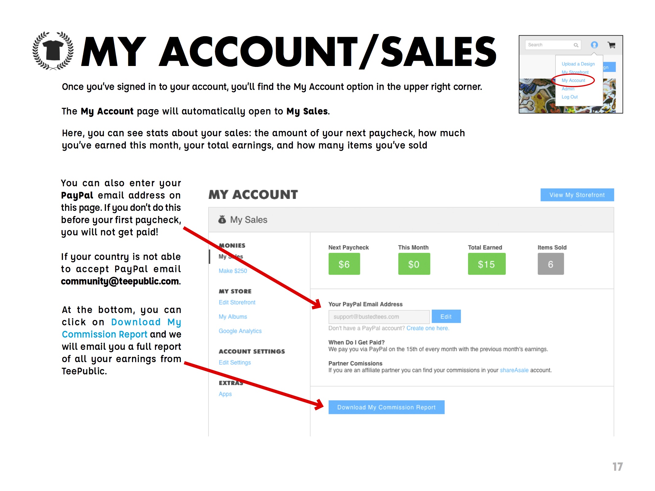 Navigating Account Settings and How To See Your Sales | TeePublic ...